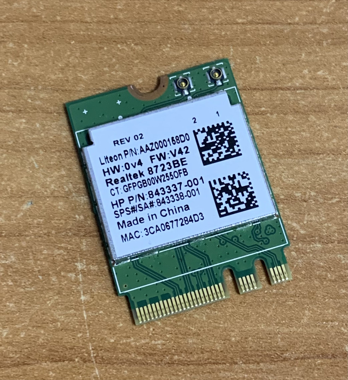 Б/У Wi-Fi модуль Realtek RTL8723BE, HP 15-AF, 15-AY, 15-BA, 250 G5, 255 ...