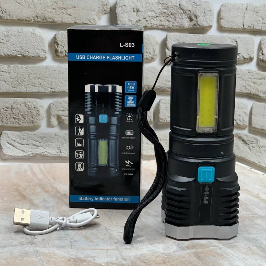 Аккумуляторный Светодиодный Фонарь с USB Зарядкой (30 Часов Работы ...