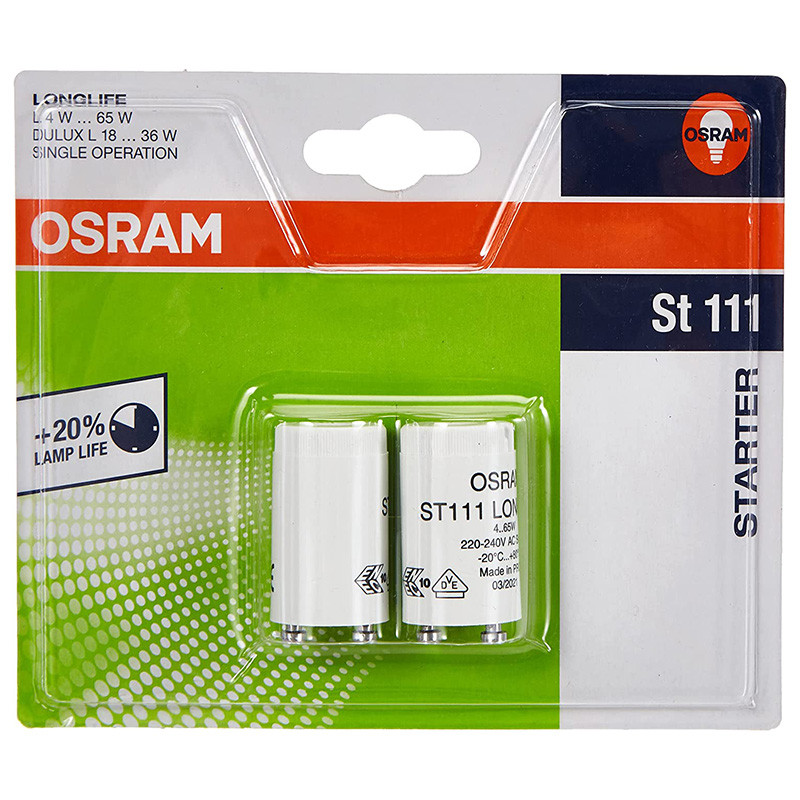 Купити Стартер для люмінесцентних ламп OSRAM ST 111 Long Life BLI-2 (2 ...