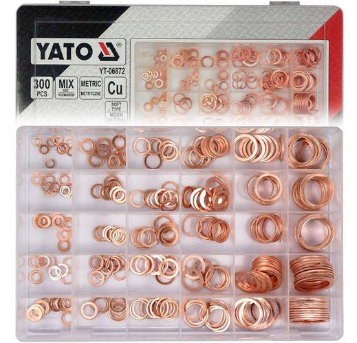 Медные Шайбы Прокладки Ø 5-28 мм Набор 300 шт YATO (YT-06872) (ID ...