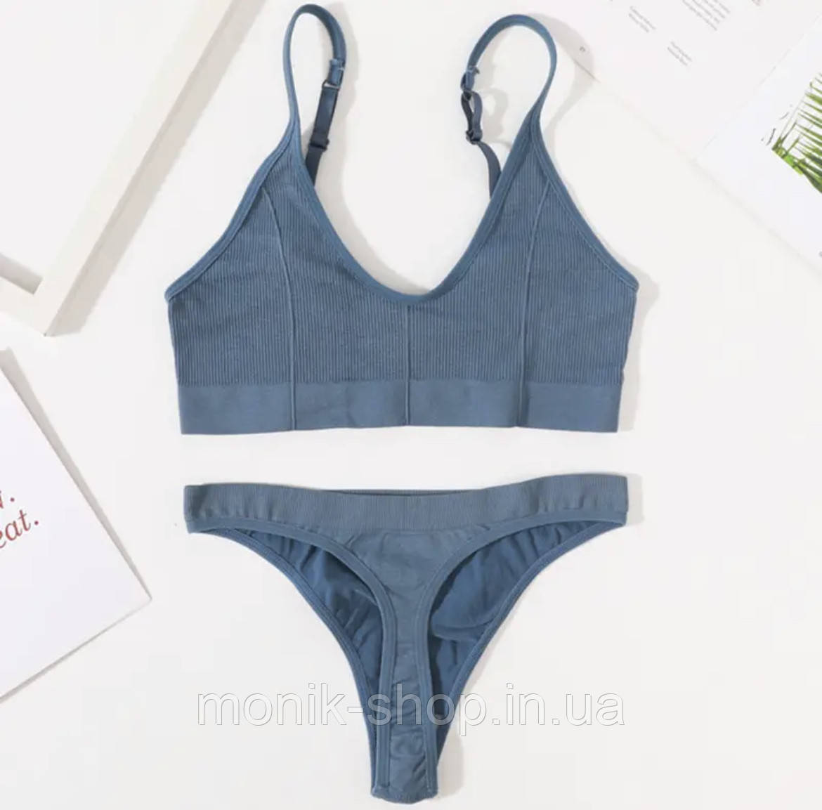 Женское бесшовное нижнее белье, комплект нижнего белья, Джинс (ID ...