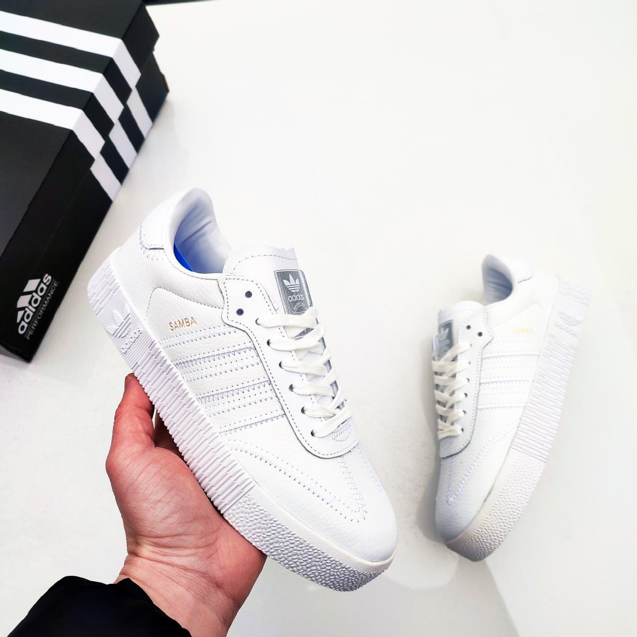 Купить Женские кроссовки Adidas Samba White Обувь Адидас Самбо белые ...