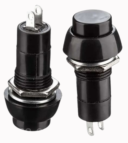 Купить Кнопка нажимная без фиксации PBS-11B OFF-(ON) 1А 250В черный ...