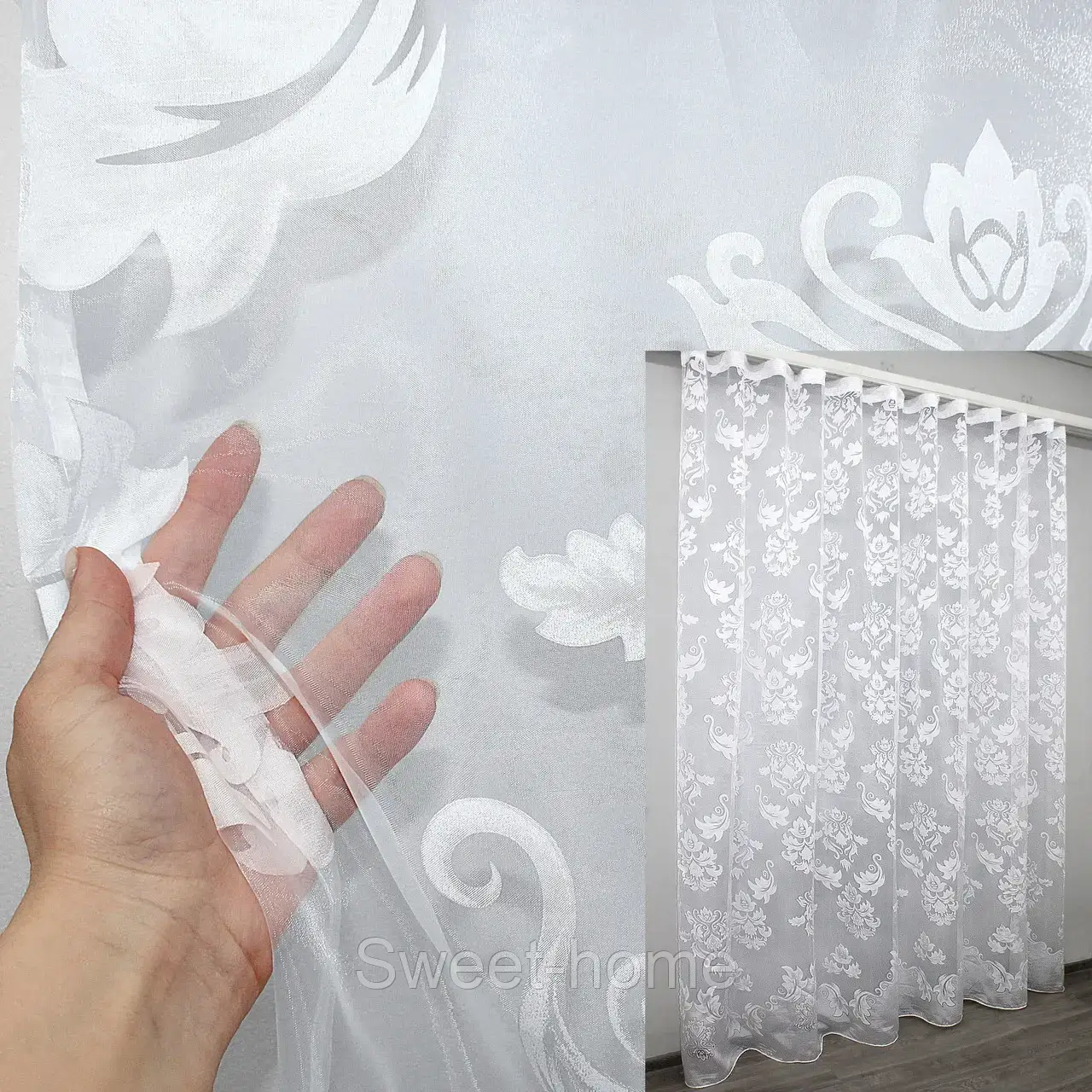 Тюль Органза З Квітковим Принтом — в Категории "Гардины" на Bigl.ua ...