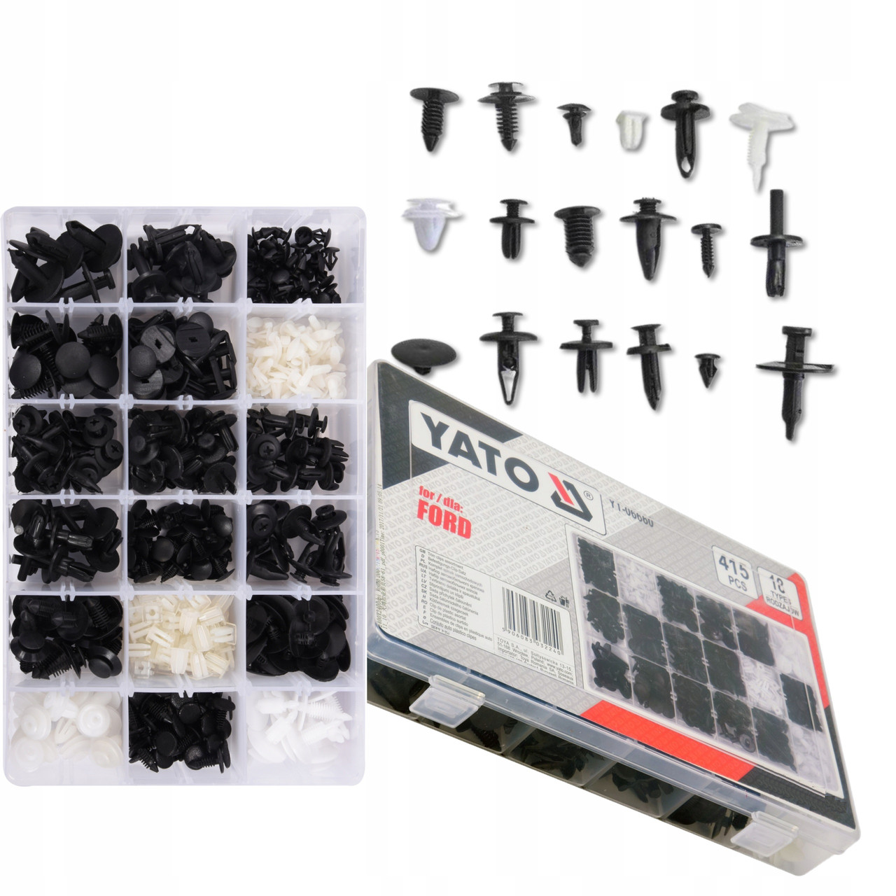 Набір Пістонів Автомобільних Кліпс Форд FORD 415 шт YATO (YT-06660 ...