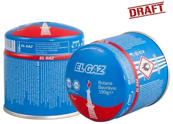 Картридж Газовий EL GAZ ELG-100, Бутан 190 Г, для Газових Пальників ...