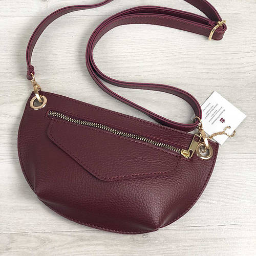 Купить Бордовая поясная женская сумка бананка Welassie, Маленькая ...