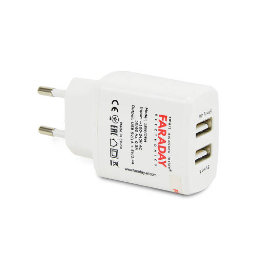 Купити Блок живлення Faraday Electronics 18W/OEM з 2 USB-виходами 5V/1A+2.4A, ціна 450 ₴ - Prom ...