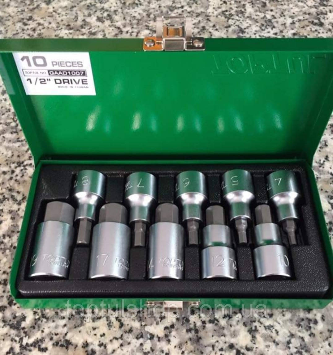 Купить Набор головок-бит шестигранник TOPTUL 1/2" Н4-Н19 GAAD1007, цена ...