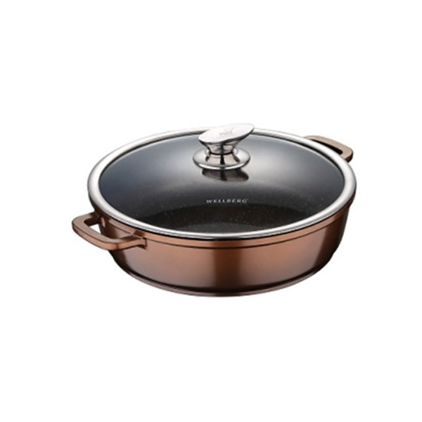 Сотейник со Стеклянной Крышкой Wellberg WB-3323 5.8 Л 32 См — Купить ...