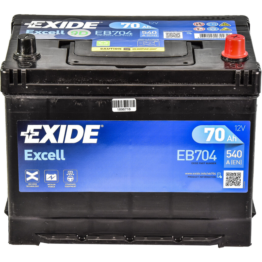 Купити Акумулятор 70Ah-12v Exide EXCELL (266х172х223), R, EN540 Азія ...