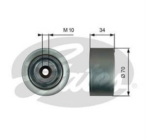 GATES РОЛИК НАТЯЖНОГО МЕХАНИЗМА 70x10x34mm MB ACTROS MP4, ANTOS 11r ...