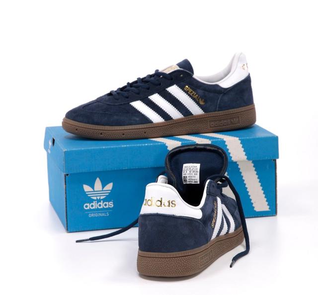 Купить Мужские замшевые кроссовки Adidas Spezial Vintage Navy Blue Gum ...