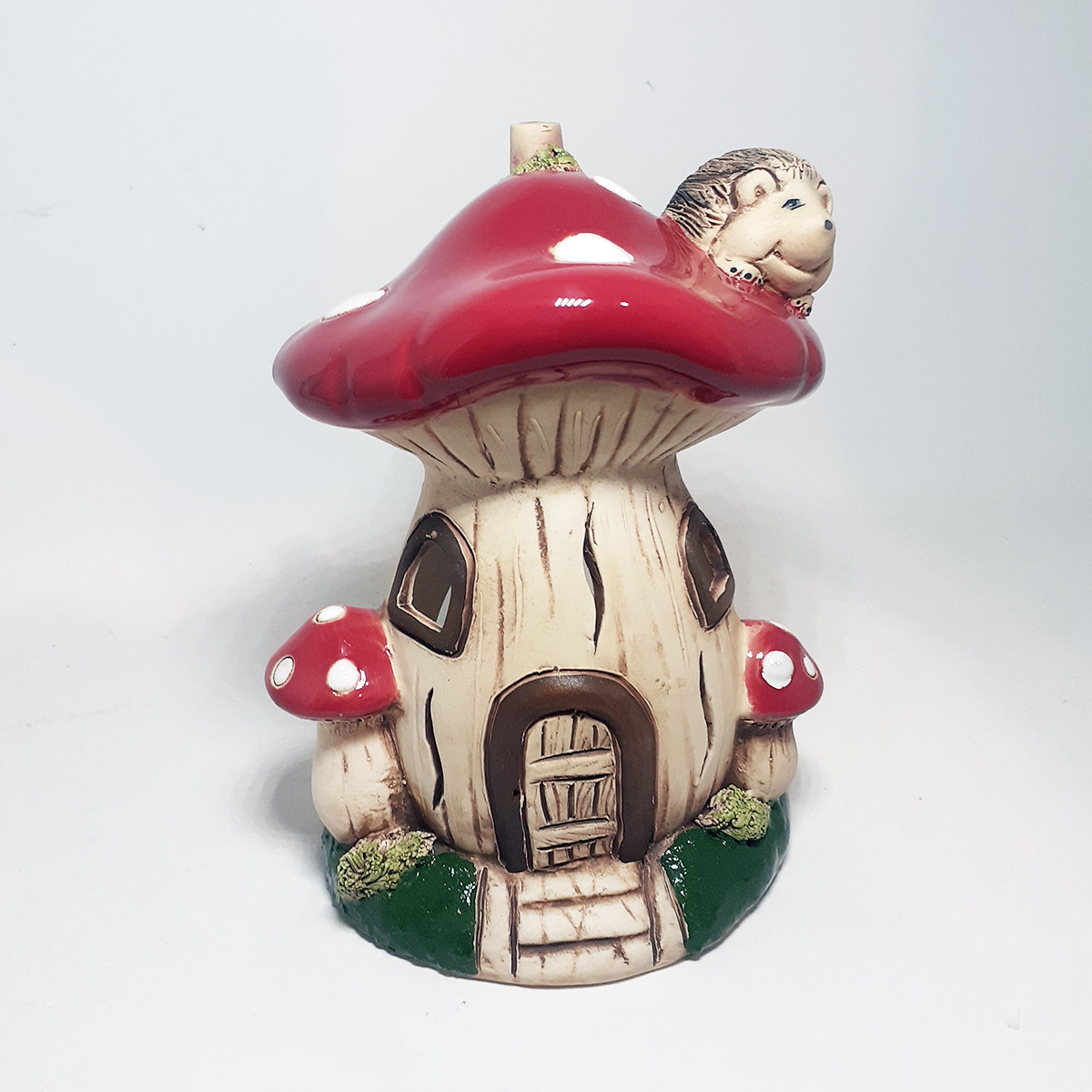 Купити Скульптура садова фігура Гриб будиночок керамічні фігурки свічники світильники ціна 470