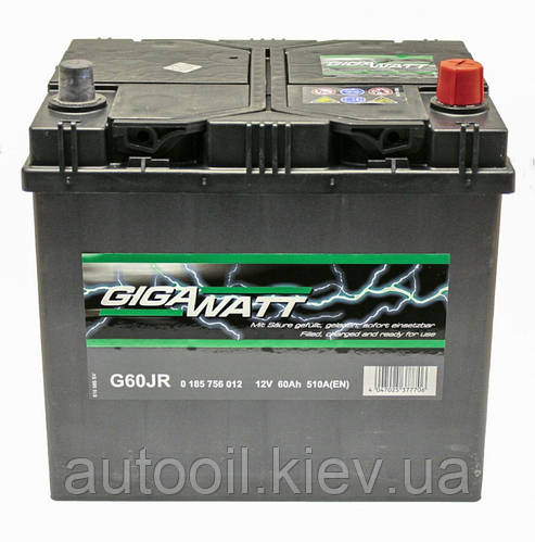 АКБ Акумуляторна батарея GIGAWATT ASIA ПРАВ [+] 12V 60AH 510A 232173225, цена: 3607 ₴, купить на ...