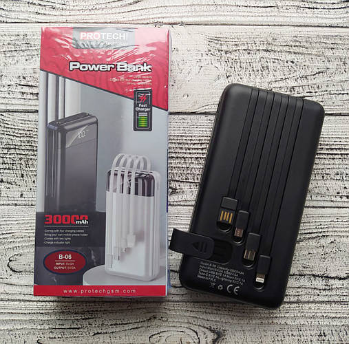 Купити Повербанк Power Bank ProTech B-06 30000mAh, павербанк 30000 мАг з ліхтариком, швидка ...