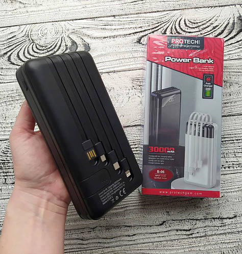 Купить Повербанк Power Bank ProTech B-06 30000mAh, павербанк 30000 мАч с фонариком, быстрая ...
