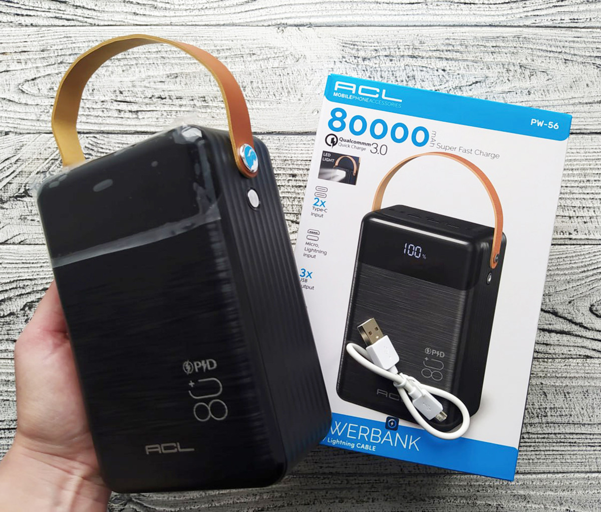 Потужний павербанк ACL pw-56 80000 mAh, ACL Power Bank 80000 mAh, 80000 ...