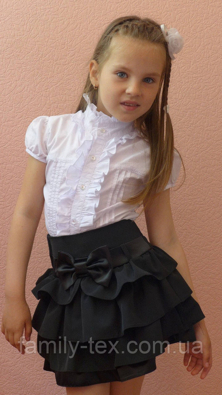 Школьная Юбка для Девочек "Оборочка" Черный, Р-ры 30-38 — Купить ...
