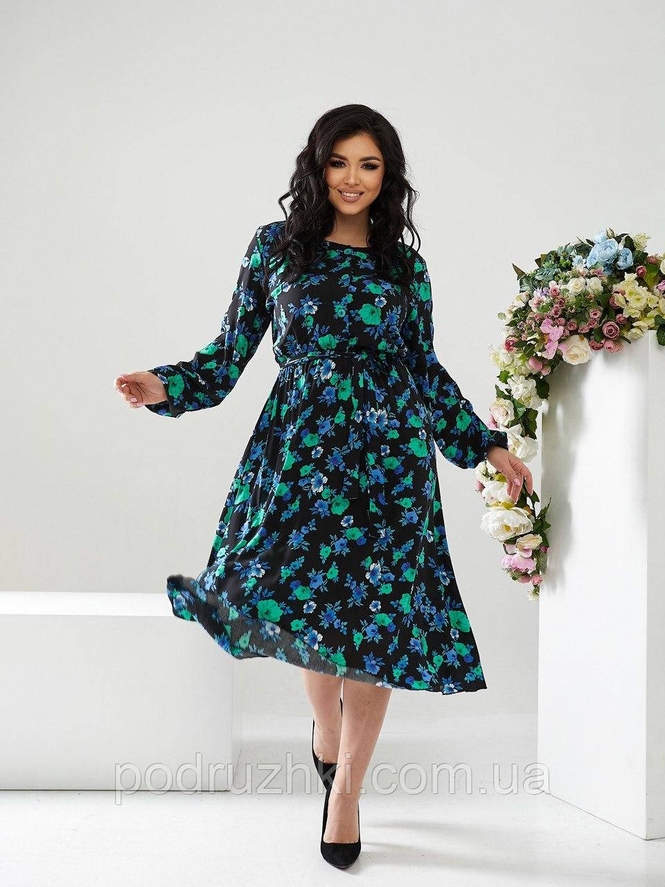 Женское Летнее Платье Миди Ткань: Плотный Турецкий Штапель Размер 48-50 ...