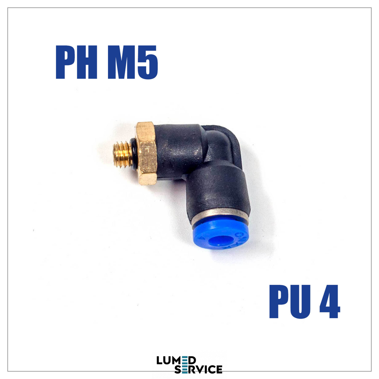 Купити Штуцер пуш швидкознімний кутовий для шланга PU4 мм із різзю РН ...