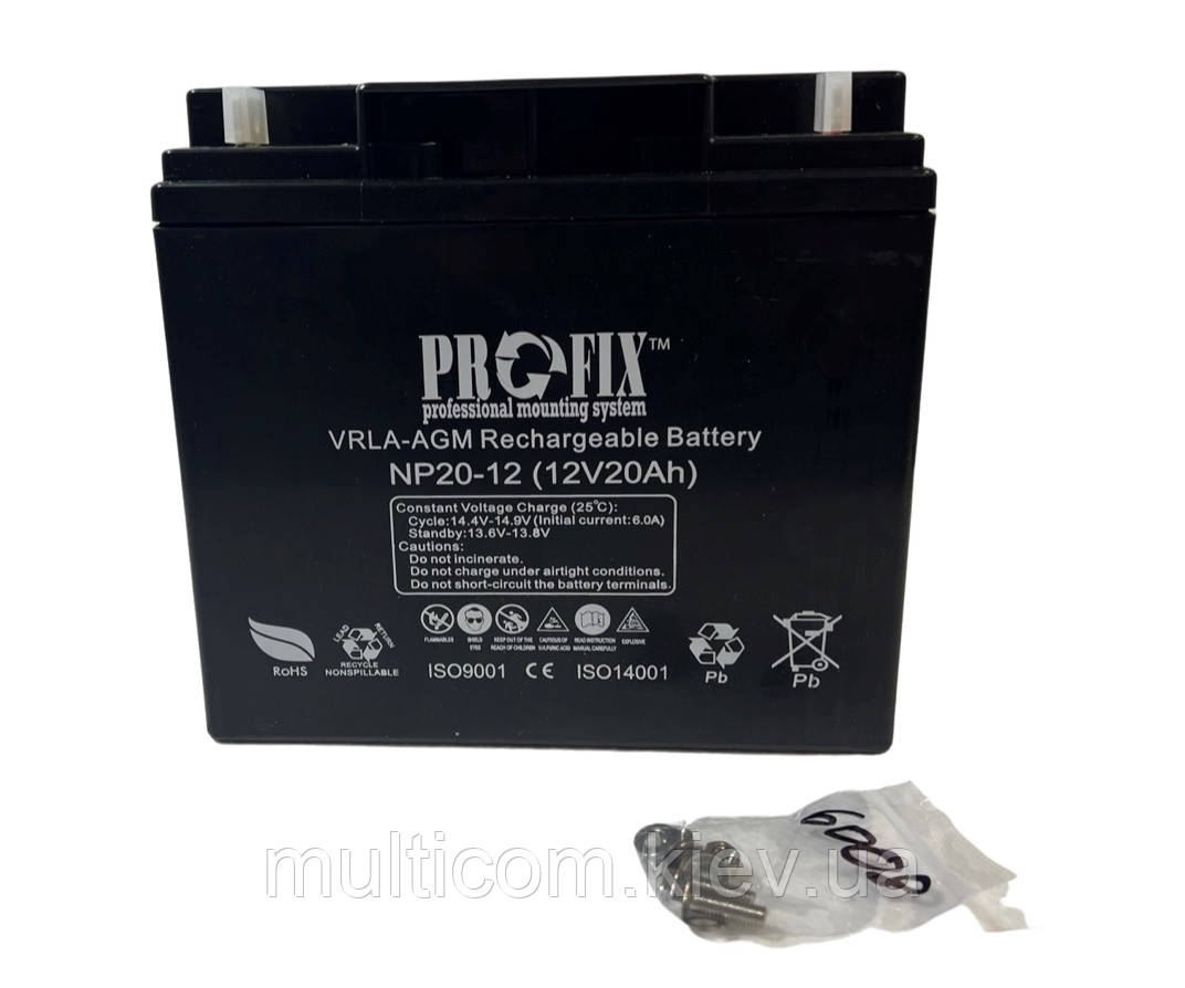 1-03-296. Аккумулятор 12V 20A, VRLA-AGM, ProFix, NP20-12: продаж, ціна ...