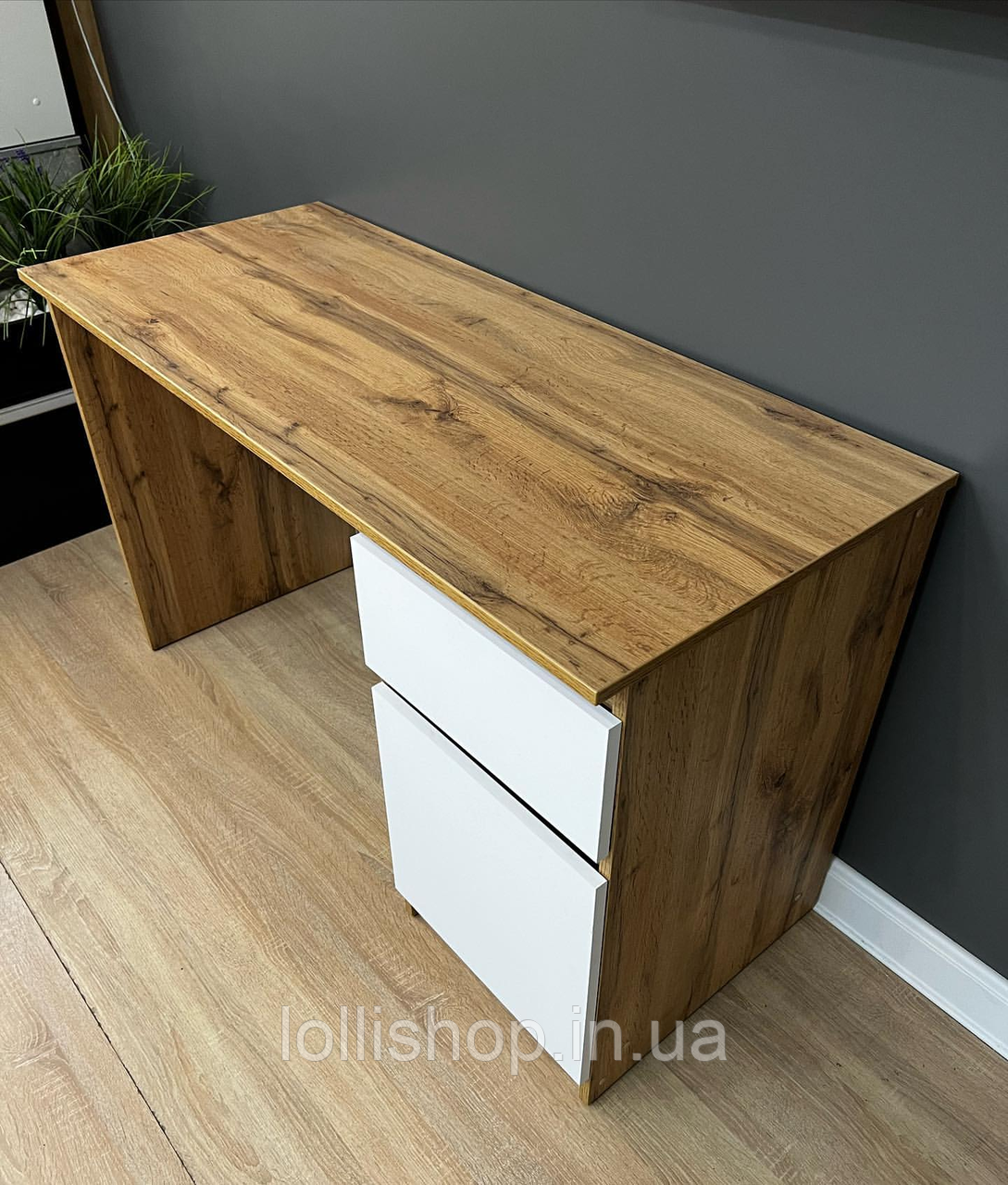 Письменный стол без ручек на телескопических направляющих Дуб Тахо ...