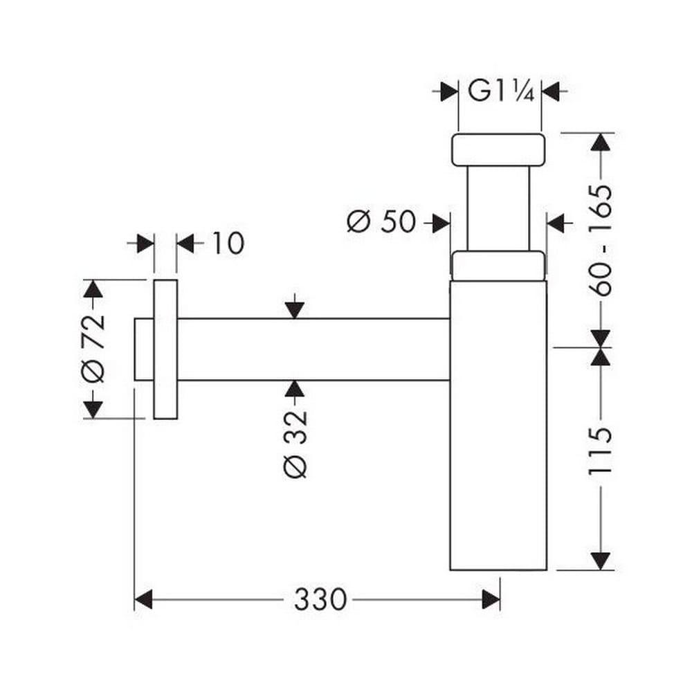 Купить Сифон для умывальника HANSGROHE FLOWSTAR 52105670, черный, цена ...