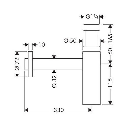 Купить Сифон для умывальника HANSGROHE FLOWSTAR 52105670, черный, цена ...