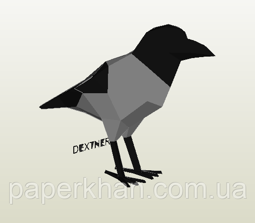 PaperKhan Конструктор із картону ворона галка птах пазл орігамі ...