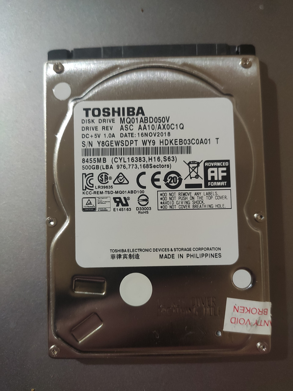 Жесткий Диск Toshiba 500GB 5400rpm 8MB MQ01ABF050 2.5" SATAIII — Купить ...