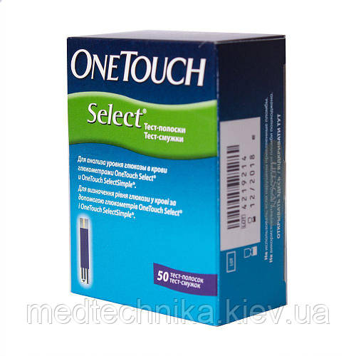 Купить Тест-полоски к глюкометру One Touch Select, 50 шт., L, цена 593 ...