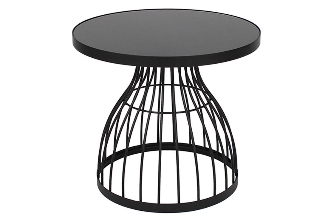 Столик Металлический со Столешницей Из Закалённого Стекла BonaDi Тесо TY1-200 49 См Чёрный ...