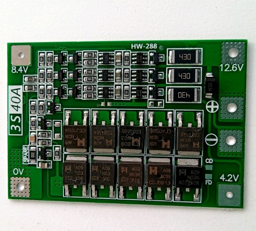 BMS 3S 60A 12.6V Контролер заряду розряду Li-ion батарей, балансування ...