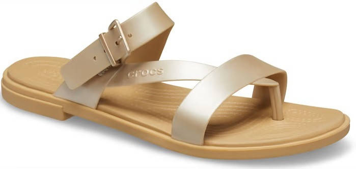 Женские кроксы Crocs Tulum Metallic Toe Post Champagne W7 (37) (ID ...