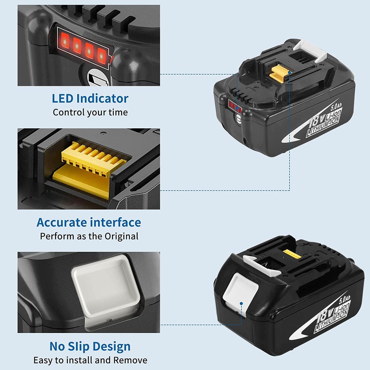 Змінний акумулятор (2 шт.) Makita 5 А BL1815 BL1815N, Amazon, Німеччина ...