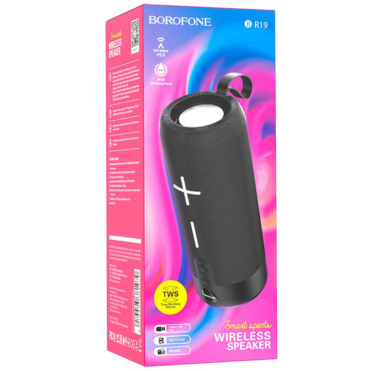 Портативная колонка bluetooth BOROFONE BR19 Euphony BT v5.1 / FM / MicroSD / USB / TWS playback ...