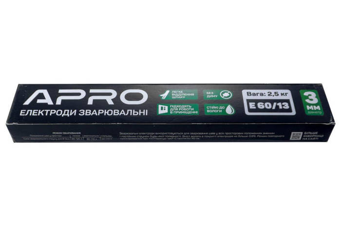 Купить Электроды сварочные Apro - 3 мм x 2,5 кг Е 60/13 royal style, цена 468 грн — Prom.ua (ID ...