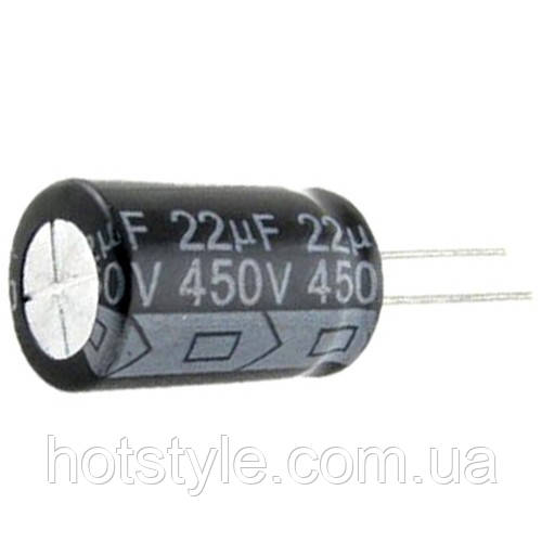 Купить Конденсатор электролитический алюминиевый 10шт, 22мкФ 450В 105С ...
