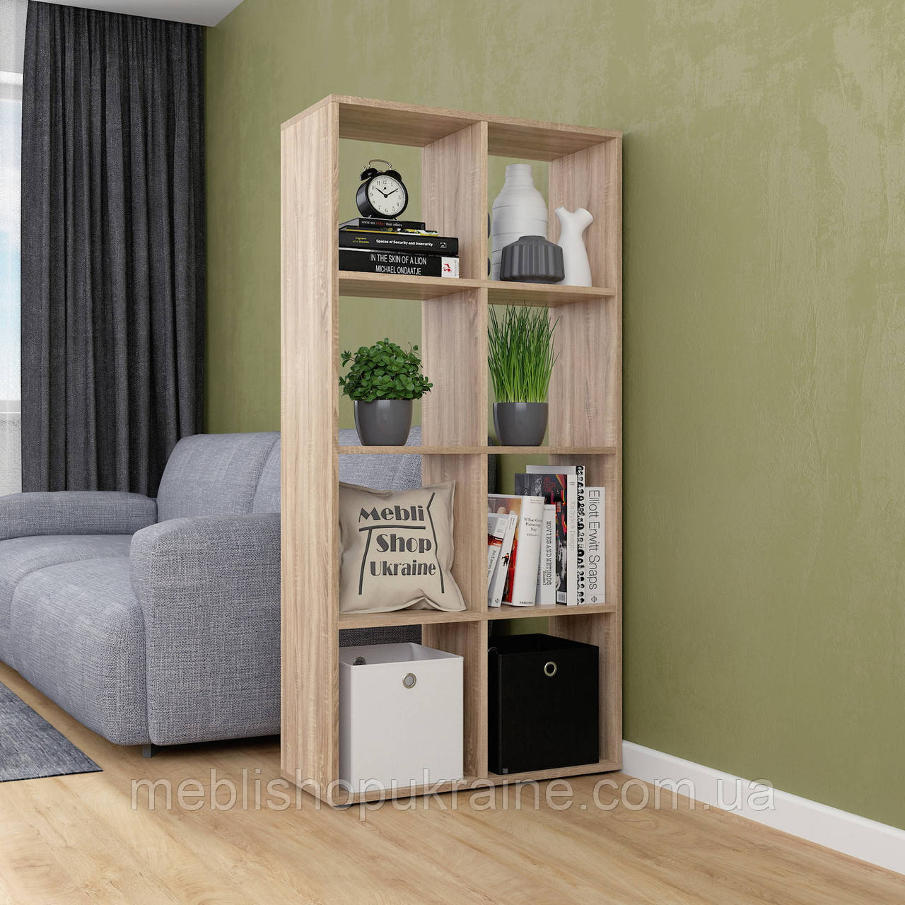 Стеллаж 2х4 книжная полка на 8 ячеек для дома и офиса продажа цена в Белой Церкви Книжные