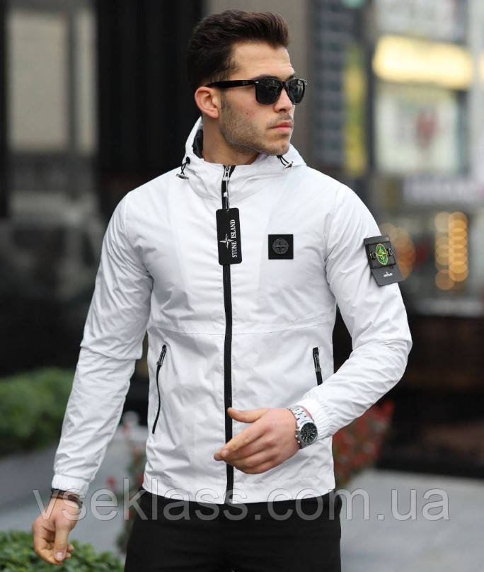 Купить Stone Island белая куртка брендовая ветровка осень весна лето ...