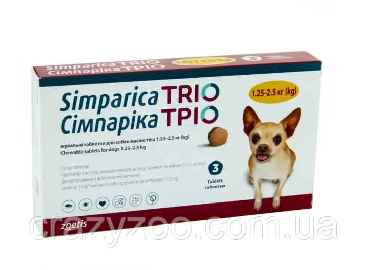 Купить Simparica TRIO (Таблетки от блох, клещей и гельминтов для собак ...