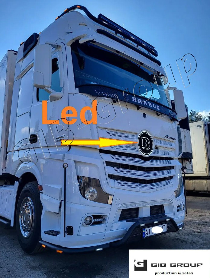 Купить Led логотип Brabus для грузовика Mercedes Actros черный с белой ...