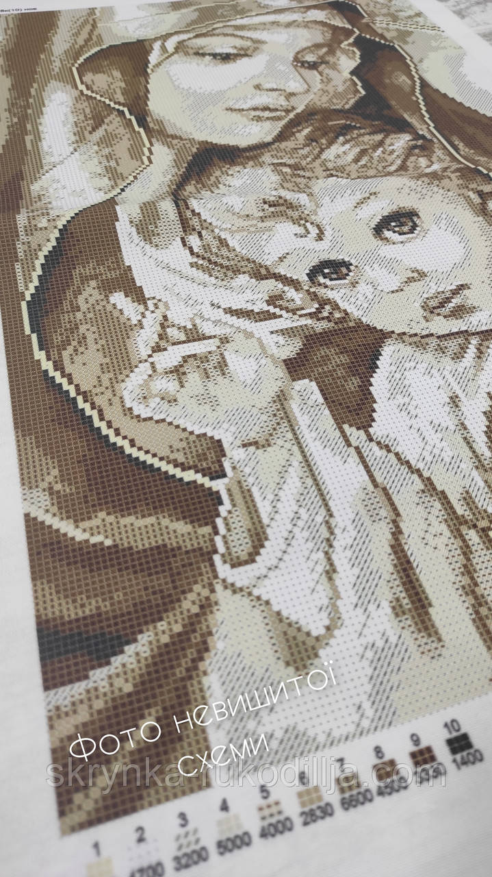 Мадонна з немовлям П 118 К Схема на тканині для вишивки продажа цена в Львове Вышивка и