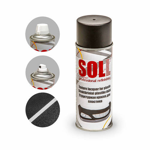 Купить Фарба структурная для пластика (черная) 400 мл SOLL (аэрозоль ...