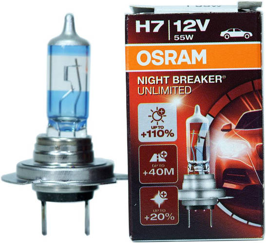 Купить Лампа галогенная H7 12V 55W PX26D +110% Night Breaker Unlimited ...