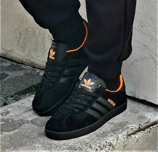 Купить Классические Кроссовки Adidas Gazelle Black Черные Адидас Газель ...