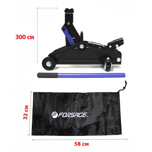 Купить Домкрат подкатной 2т (h min 125мм, h max 300мм) в ...