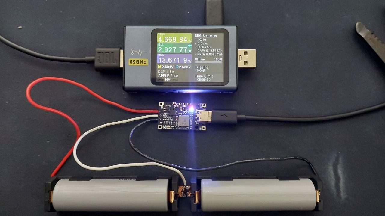 Модуль заряду 2s с балансуванням IP2326 5v to 8.4v Type-C з функціею швидкого заряду (ID ...