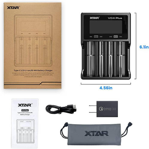 Купить Зарядное устройство для аккумуляторов XTAR VC4 Plus, цена 1090 ...